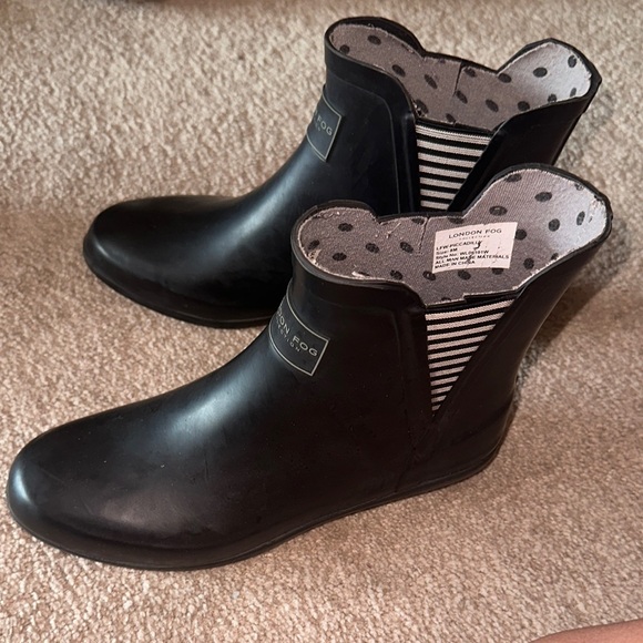 London Fog | Shoes | London Fog Black Winter Rain Boots Sleek Design ...
